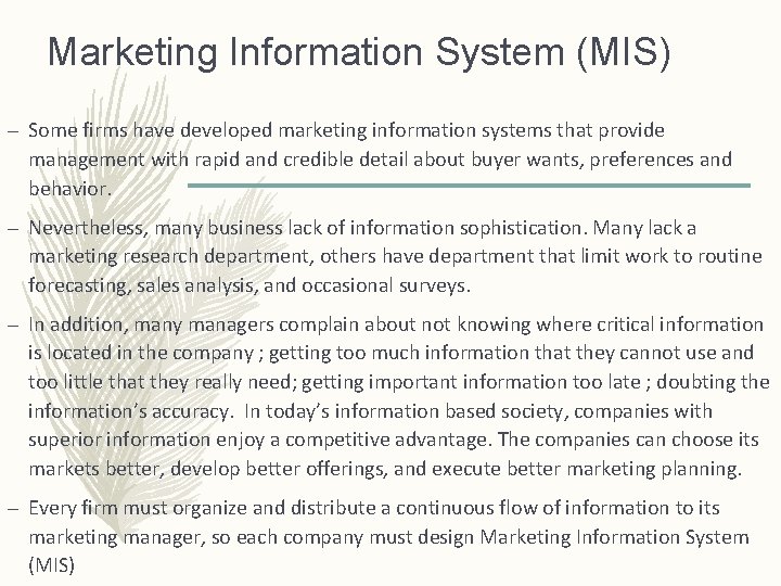 Marketing Information System By Agung Utama Introduction The