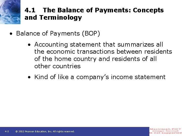 Chapter 4 The Balance of Payments Slides prepared