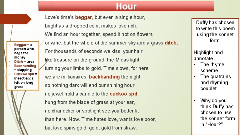 08 September 2021 Hour Carol Ann Duffy To