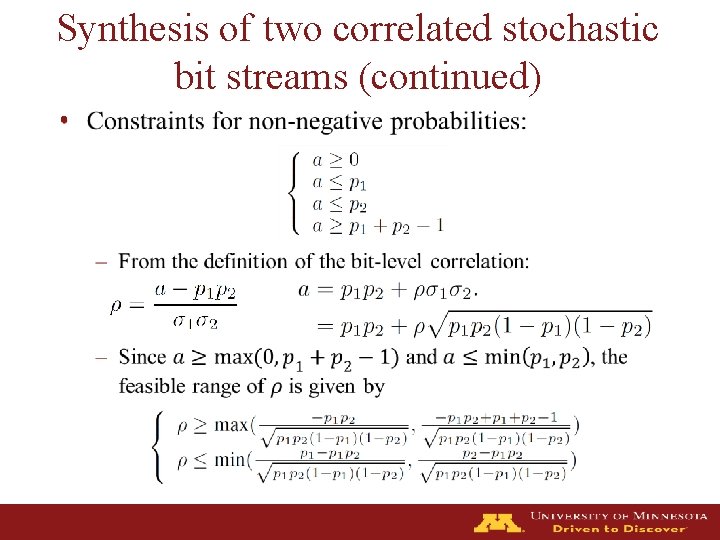 Synthesis Of Correlated Bit Streams For Stochastic Computing 2024