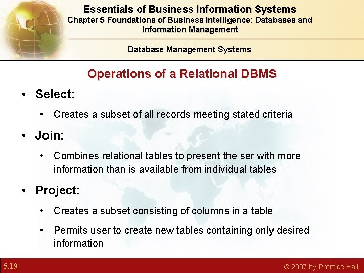 Chapter 5 Foundations of Business Intelligence Databases and