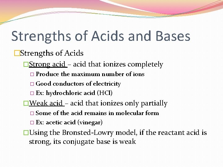 Acids and Bases Chemistry Chapter 19 Properties of
