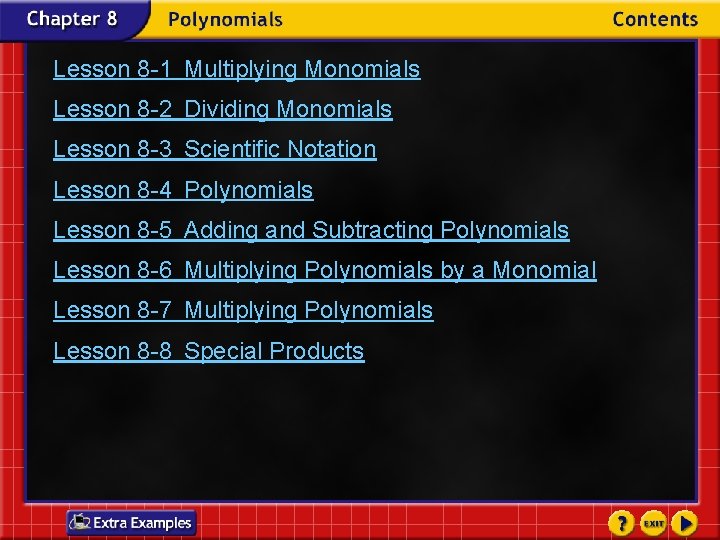 Algebra 1 Interactive Chalkboard Copyright by The Mc