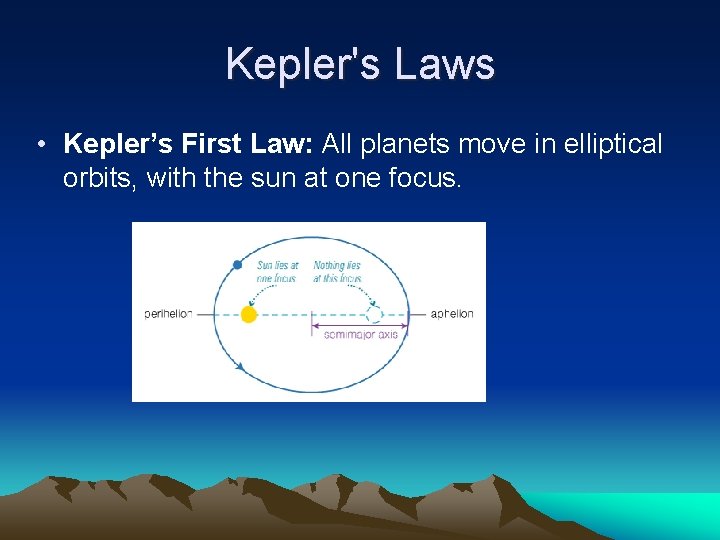 Keplers Laws Recall that Tycho Brahe kept accurate