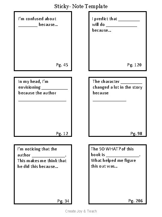 Editable Sticky Note Printable Template Use these templates