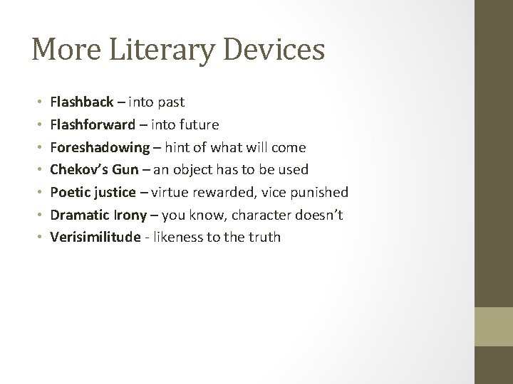 Literary elements devices and terms Creative Writing Club