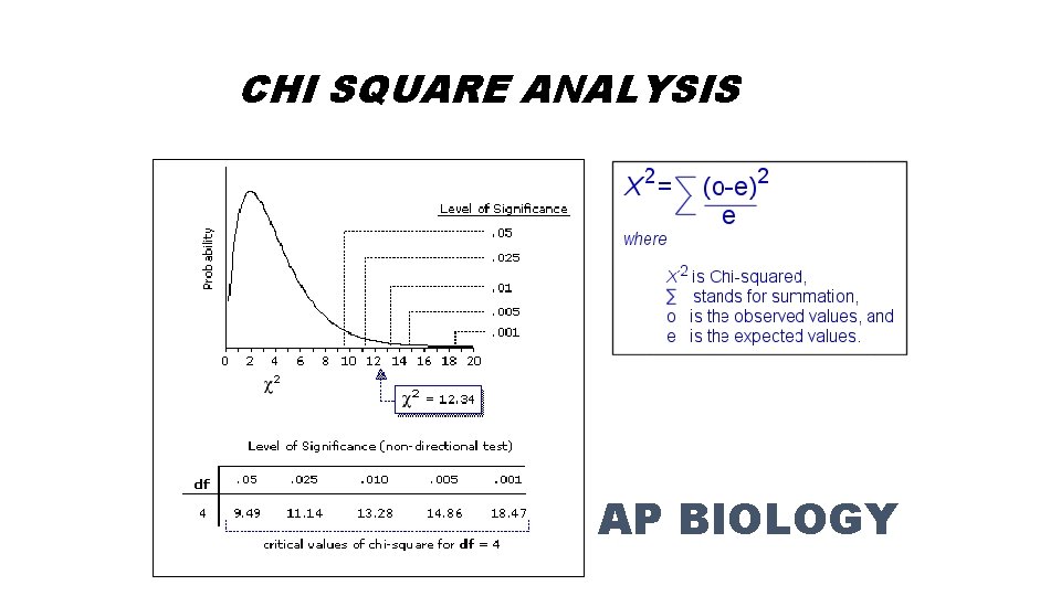ChiSquare Analysis AP Biology CHI SQUARE ANALYSIS AP