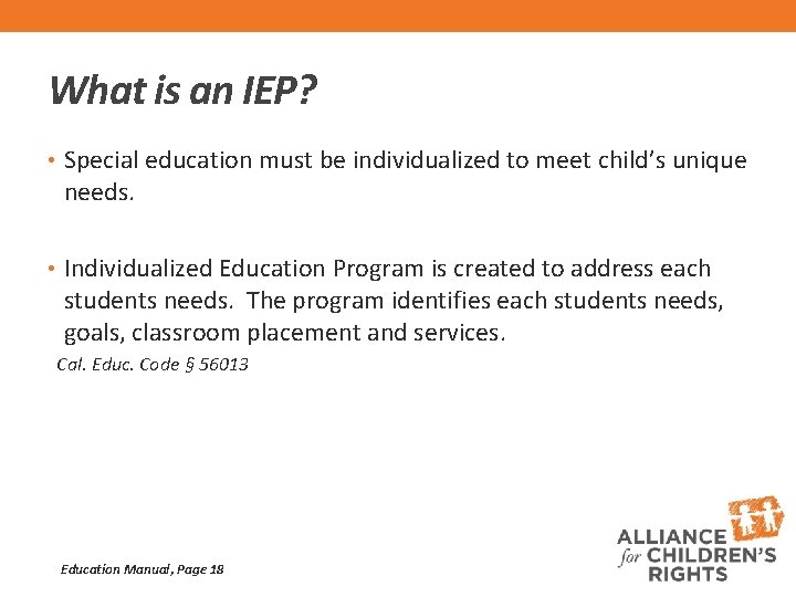 Understanding and How to Read IEPs Presented by