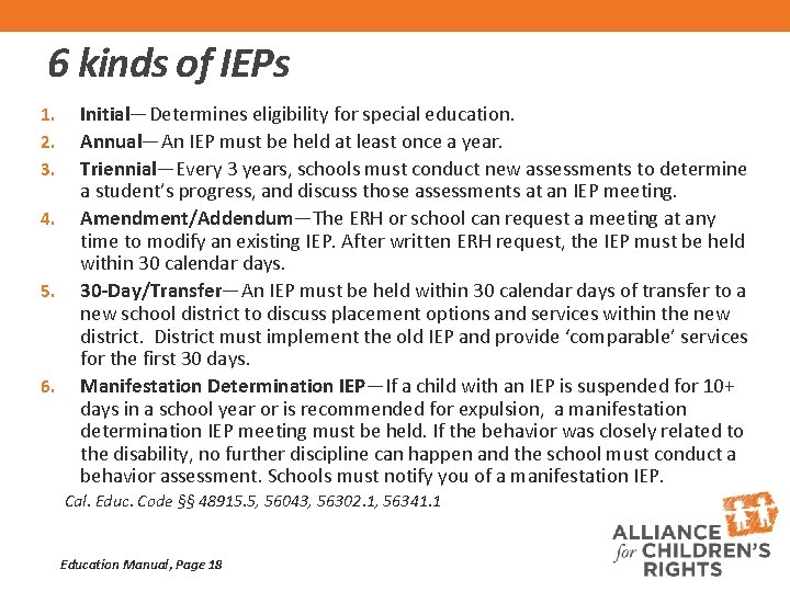 Understanding and How to Read IEPs Presented by