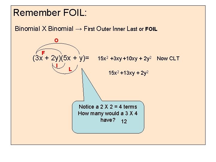Lesson 5 3 Multiplying Polynomials Objectives Students will