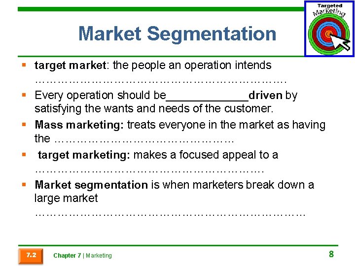 Chapter 7 Marketing Copyright 2011 by the National