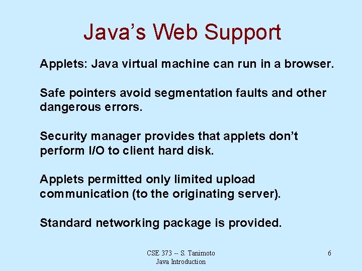 Java A Programming Language for Webbased Computing with