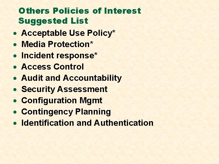 Policy Standards and Guidelines Breakout CoChairs Victor Hazlewood