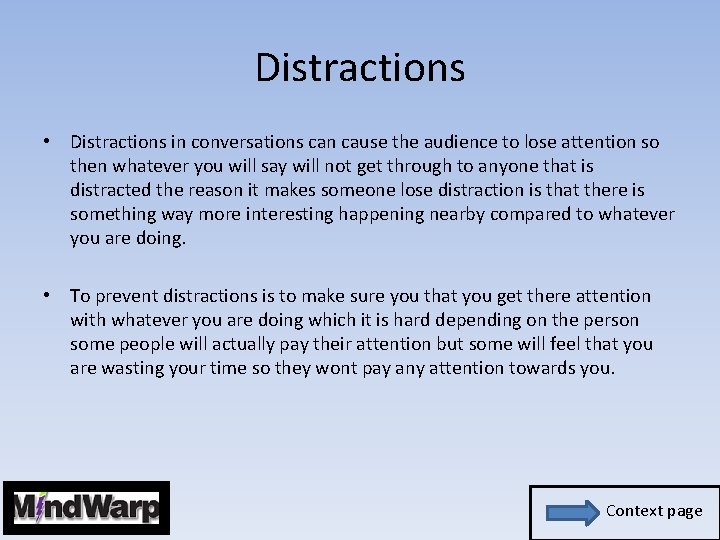 Barriers of communication The whole point of this