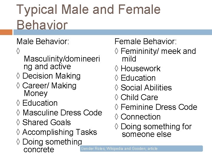 GENDER BEHAVIOR AND IDENTITY IN CHILDRENS BOOKS Queering