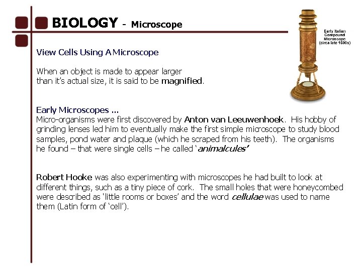 BIOLOGY POWERPOINT SLIDESHOW Grade 8 Science CELLS SYSTEMS