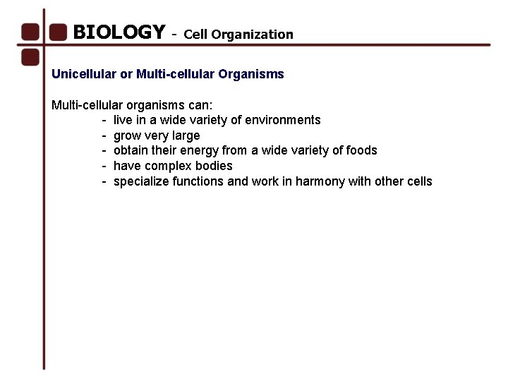 BIOLOGY POWERPOINT SLIDESHOW Grade 8 Science CELLS SYSTEMS