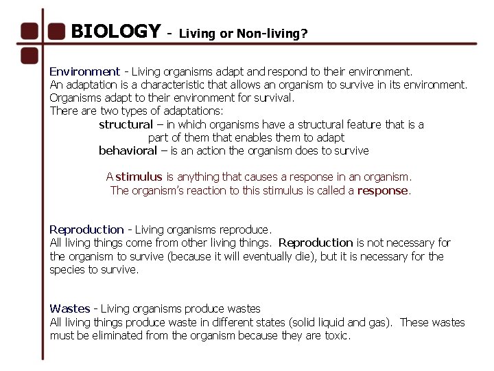BIOLOGY POWERPOINT SLIDESHOW Grade 8 Science CELLS SYSTEMS