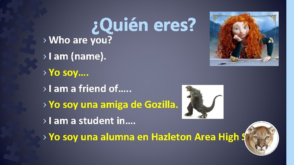 Preguntas con el verbo Ser Preguntas Personales Eres