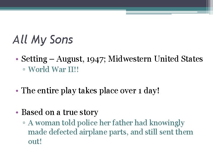 All My Sons Arthur Miller Arthur Miller Born