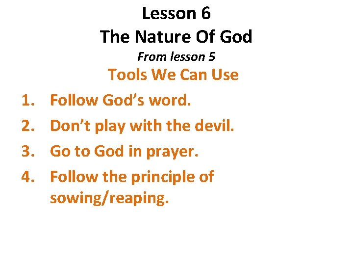 Wednesday Night Bible Class Dan Fuller Lesson 6