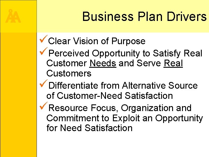 A ISSUES IN BUSINESS PLAN DEVELOPMENT An Introduction