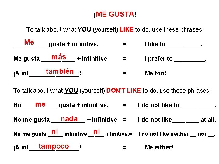 Review Level 1 A Para Empezar Subject Pronouns