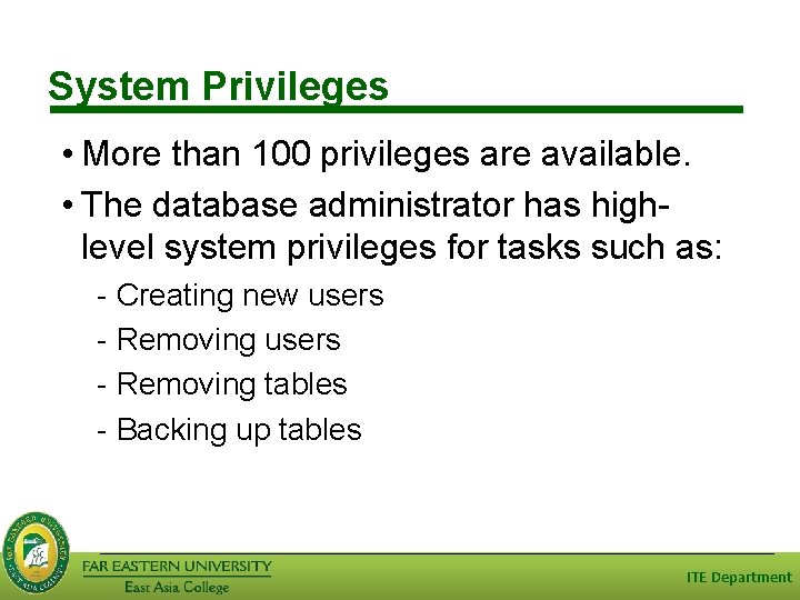 Data Control Language DCL Database Management System 1