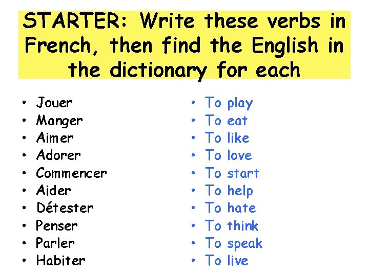 Lesson 1 Infinitives and beyond Objectif To learn