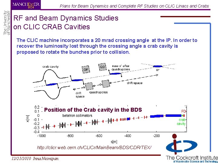 Plans for Beam Dynamics and Complete RF Studies