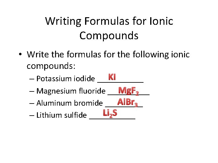 Unit 10 Chemical Bonding Nomenclature At an atomic