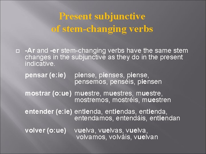 EL MODO SUBJUNTIVO VERBAL MOODS MODOS VERBALES INDICATIVE