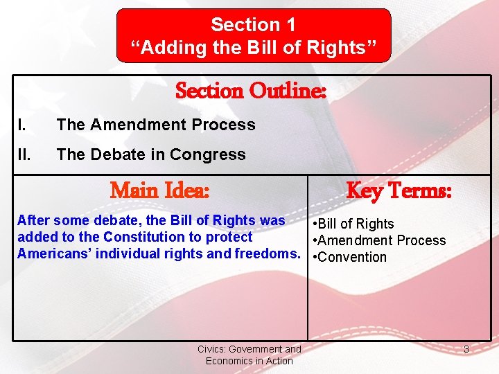 Chapter 6 The Bill of Rights Civics Government