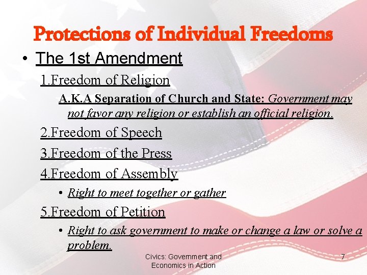 Chapter 6 The Bill of Rights Civics Government