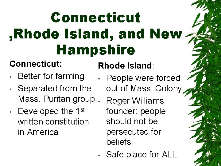 Establishing the Original 13 Colonies Chapter 3 Notes