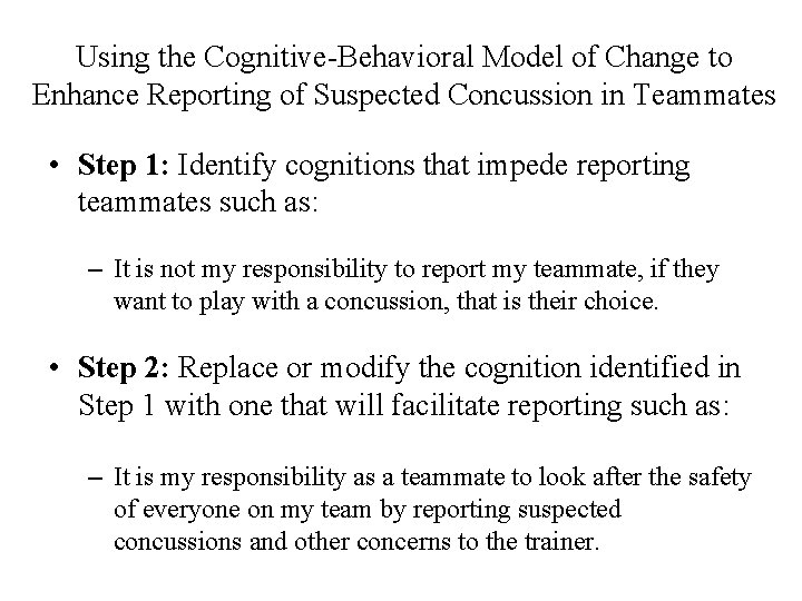 Module 2 Enhancing Concussion Reporting Developed by William