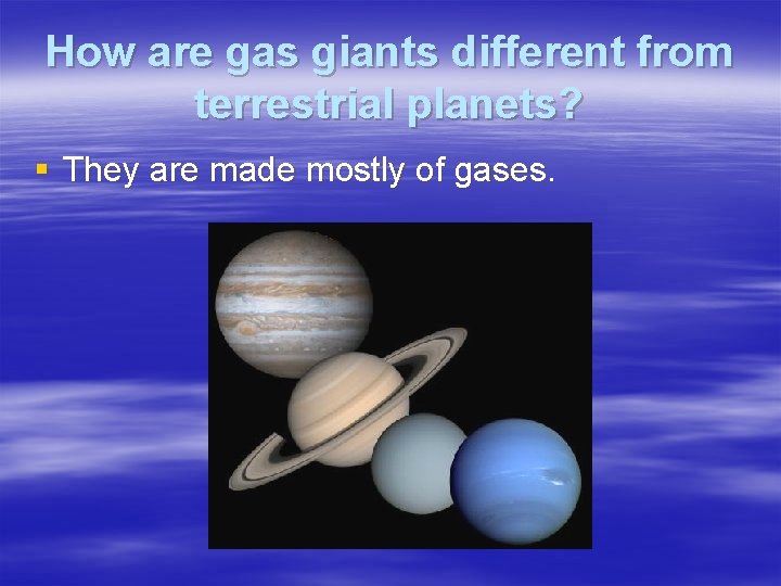 The Planets and Measuring Space Earth belongs to