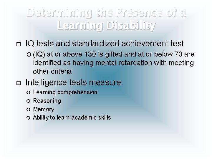CH 5 UNDERSTANDING STUDENTS WITH LEARNING DISABILITIES By