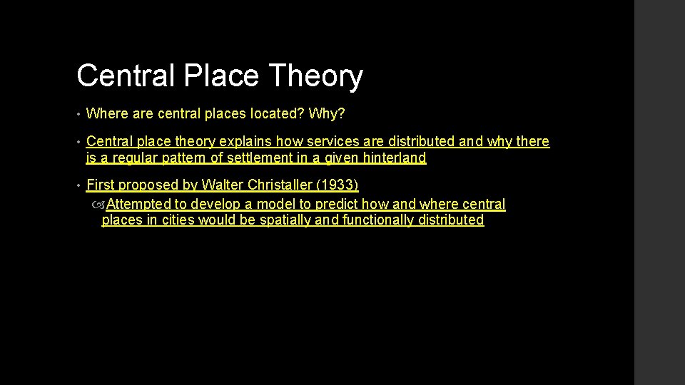 Unit 7 Urbanization Part I Services Settlements and