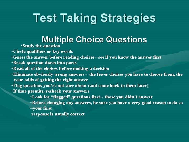 Mastering Tests Brown Bag Workshop IV Ten Rules