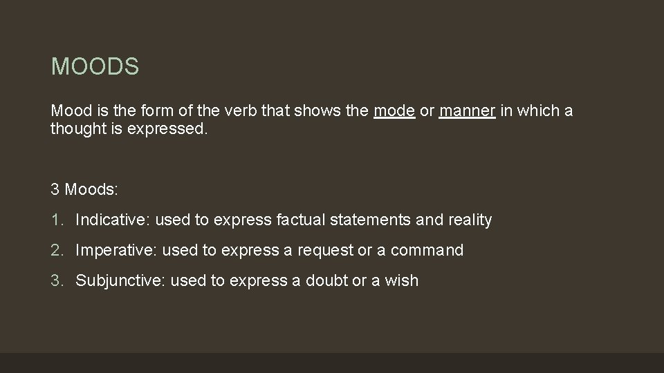 Grammar Moods of Verbs Module 3 Proofreading Prepared