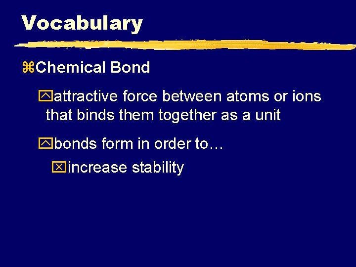 Chemical Bonding Ionic Compounds I II IV Vocabulary