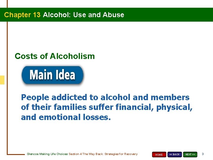 Chapter 13 Alcohol Use and Abuse Content Vocabulary