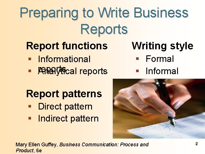 Chapter 11 Business Report Basics Business Communication Process