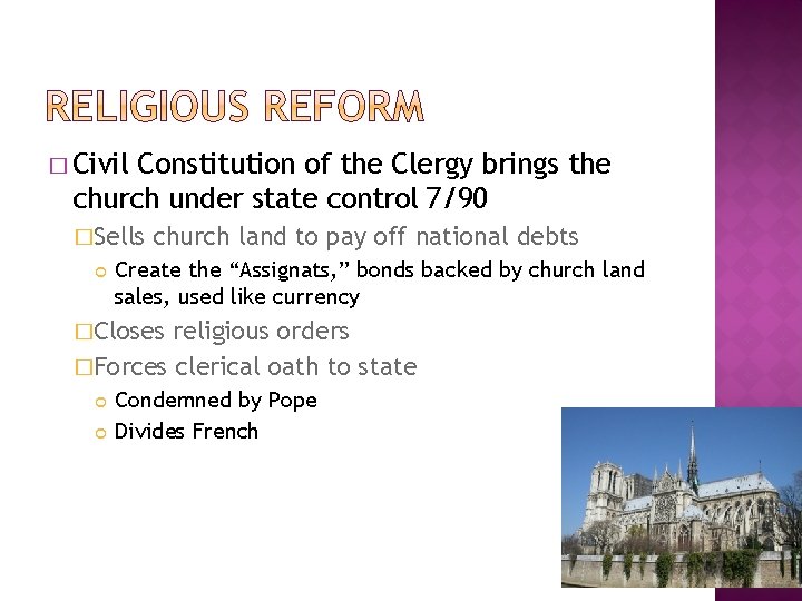 Civil Constitution of the Clergy brings the church