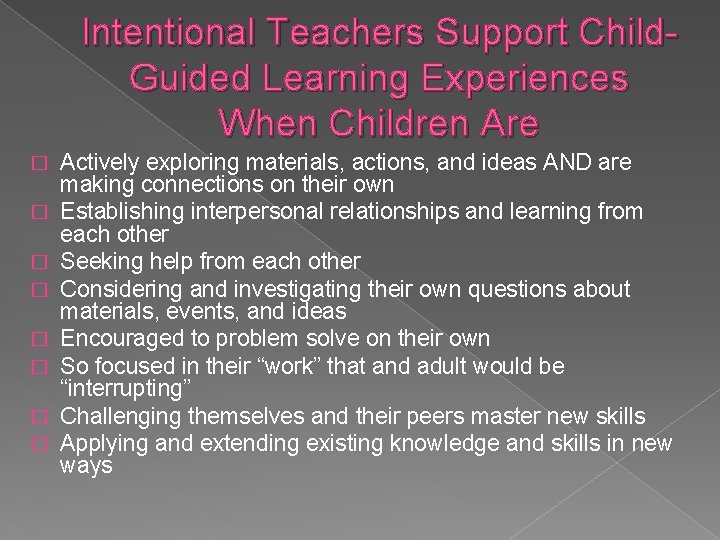 Chapter 11 Reflections on Intentional Teaching Presented by