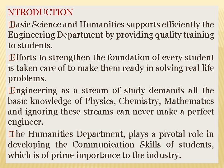 Importance of Basic Sciences Humanities to Engineering Students