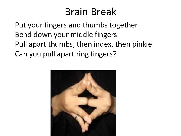 Brain Break GET MOVING Brain Break Go find