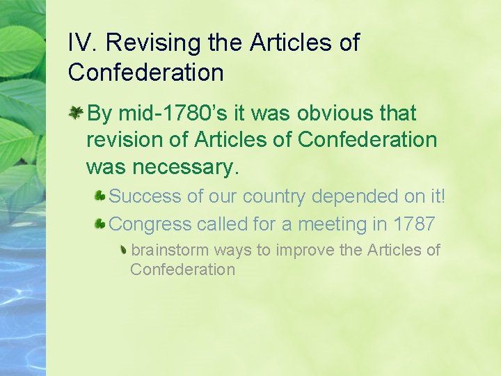 Creating A Republic The Creation of the US