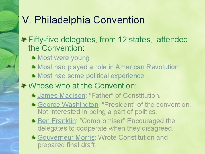 Creating A Republic The Creation of the US
